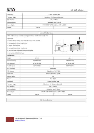 ETA High-end SMT PCB Handling Machine for SMT Production Line | PDF