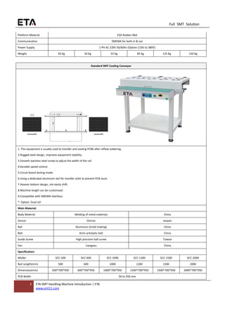 ETA High-end SMT PCB Handling Machine for SMT Production Line | PDF