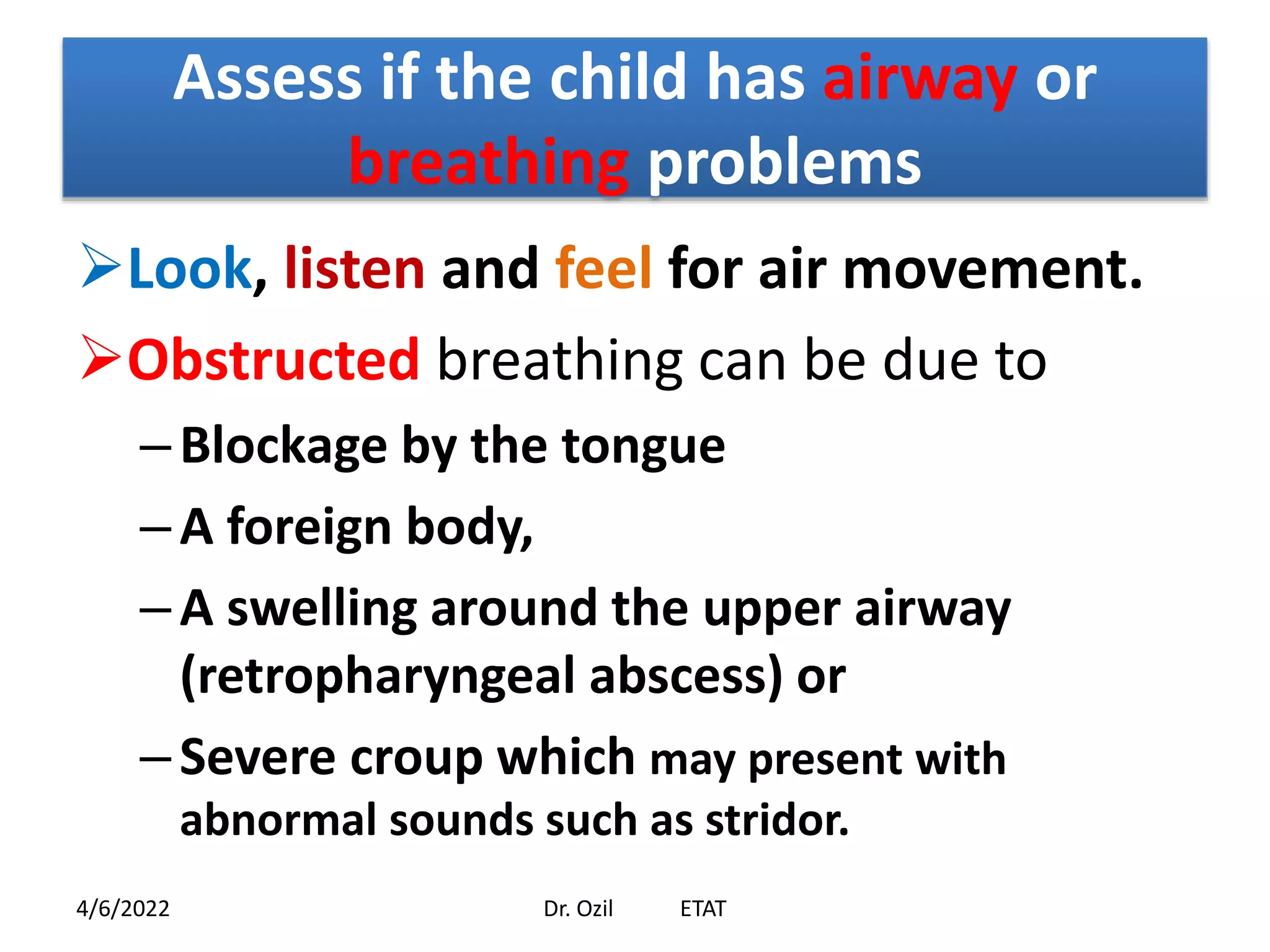 Emergency Triage Assessment and Treatment (WHO ETAT ) DR. OZIL | PPSX