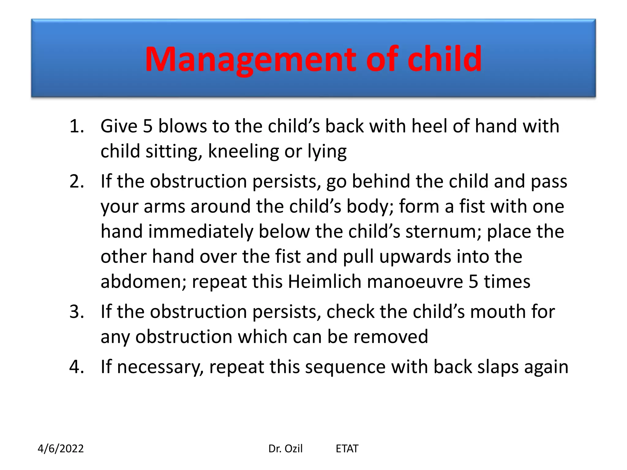 Emergency Triage Assessment and Treatment (WHO ETAT ) DR. OZIL | PPSX