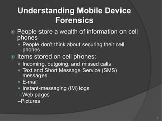 Mobile Forensics | PPTX | Smartphones | Consumer Electronics