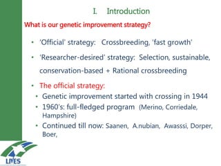Breeding schemes for sustainable small ruminant genetic improvement in ...