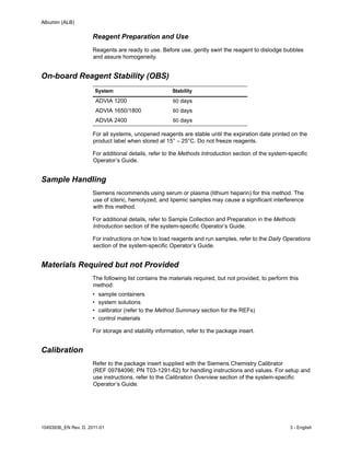 Reactivo de albumina | PDF | Blood Disorders | Diseases and Conditions