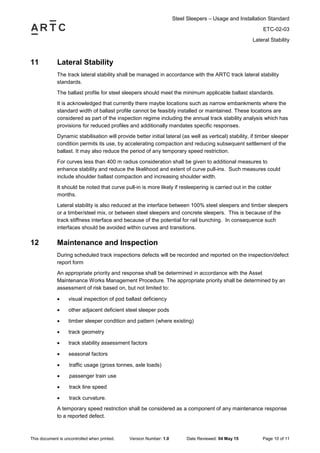 Etc 02-03 - steel sleepers installation standard | PDF