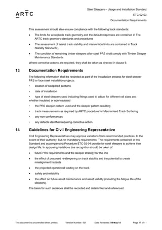Etc 02-03 - steel sleepers installation standard | PDF | Rail Travel ...