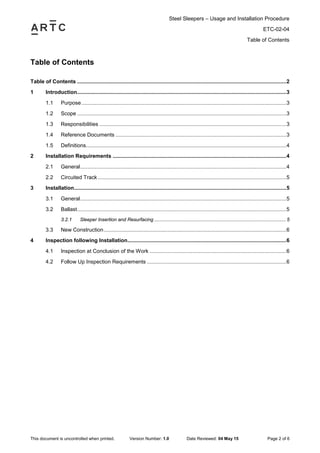 Etc 02-04 - steel sleepers installation procedure | PDF