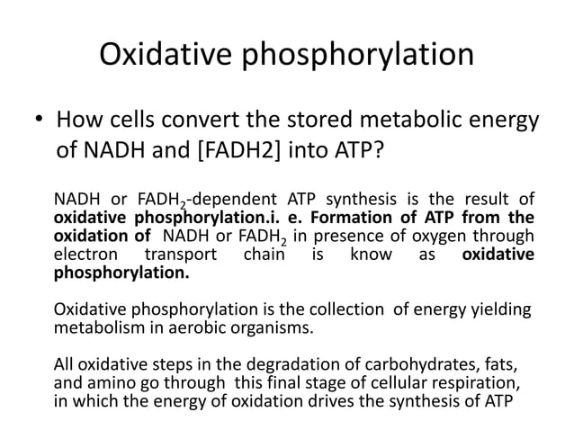 Etc and-oxd-phos-n-substrate-level-phos | PPT