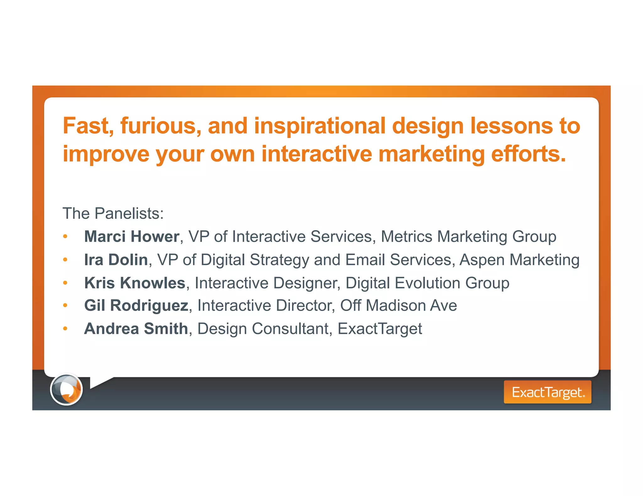 ExactTarget Connections 2010 - The Top 10 Design Lessons of 2010 | PPT