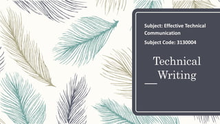Technical Writing | PPT | Human Resources | Business