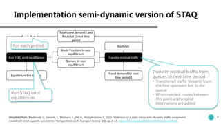 Extension of a static into a semi dynamic TA model with strict capacity ...