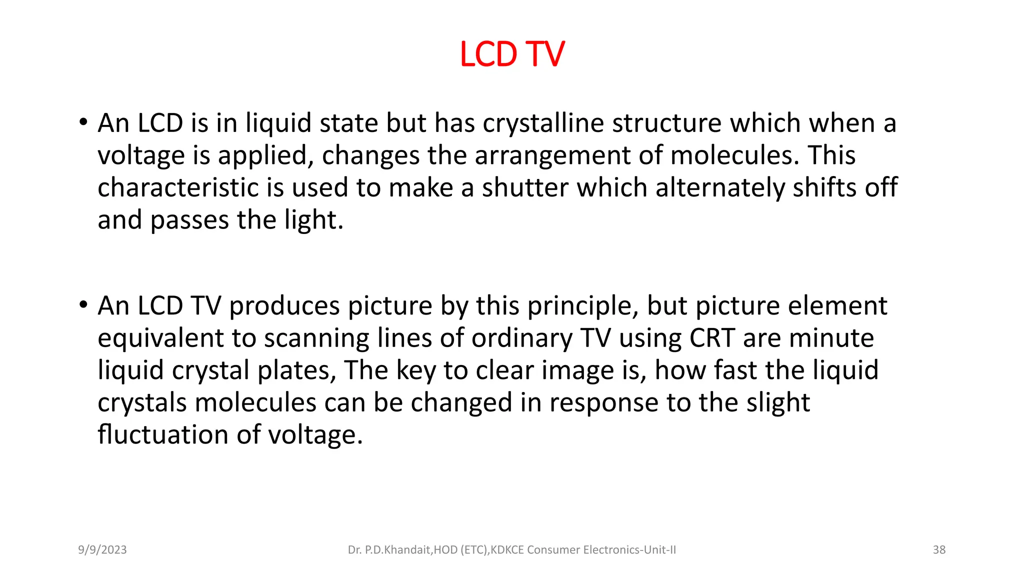 Video system all Lcd,led, OLED, Qled are present | PPT