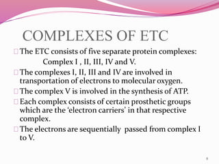 Electron transport chain and Oxidative phosphorylation | PPTX