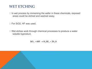 Etching | PDF | Chemistry | Science