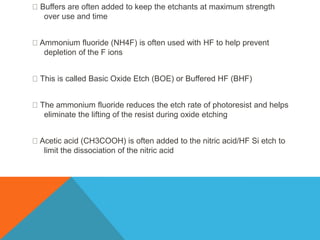 Etching | PDF | Chemistry | Science