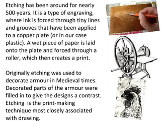 art dry point etching powerpoint for students | PPT