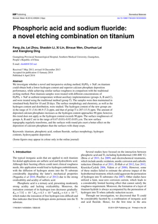 Phosphoric acid sodium fluoride a novel etching combination on titanium ...