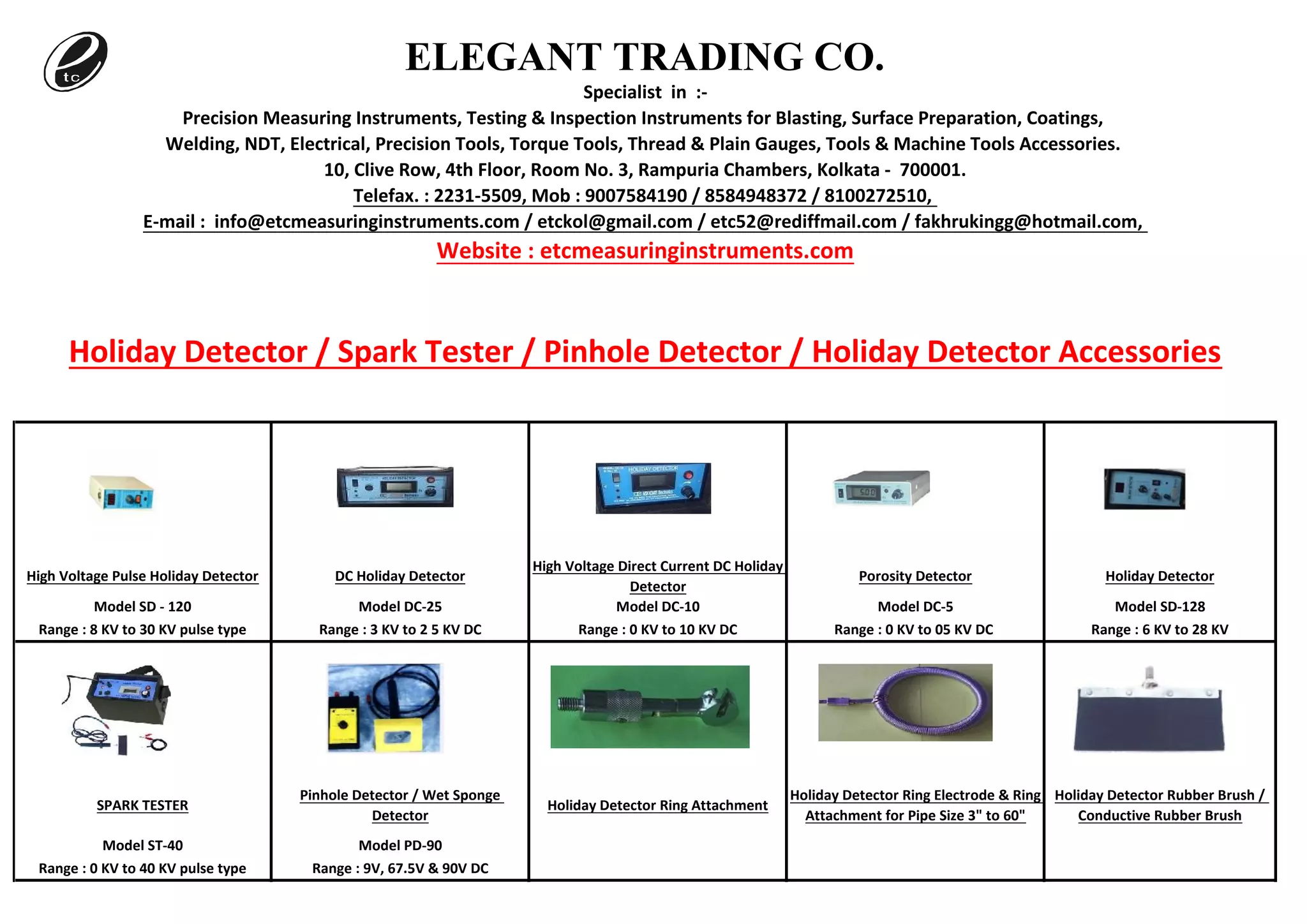 Etc holiday spark pinhole detector | PDF