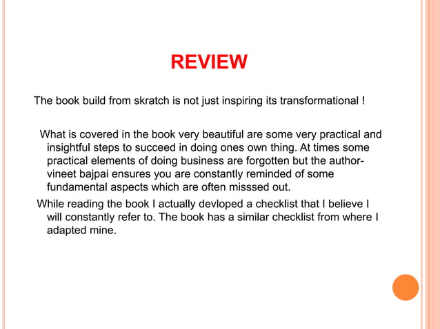 Build From Scratch | PPT