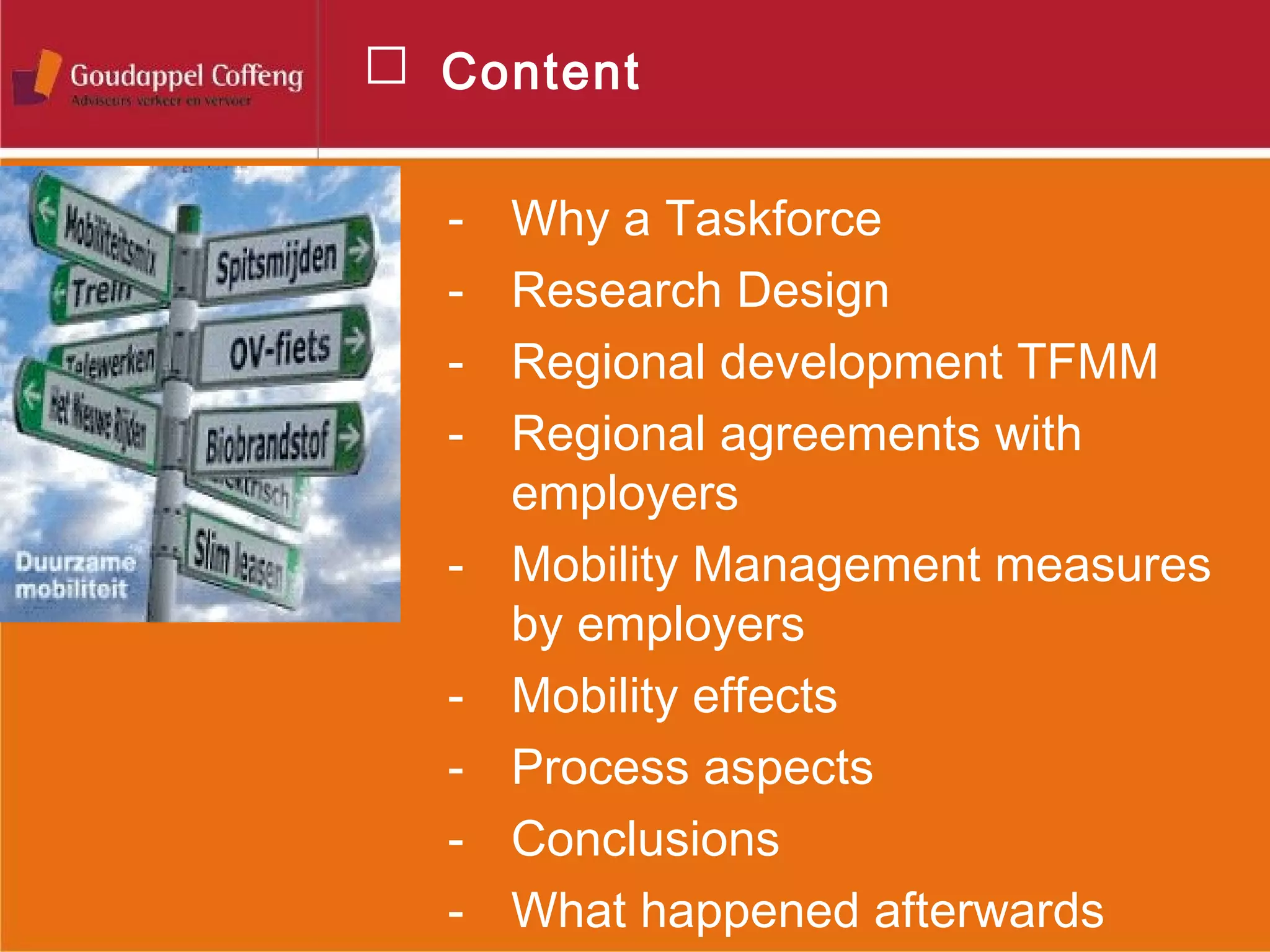 Evaluation Taskforce Mobility Management | PPT