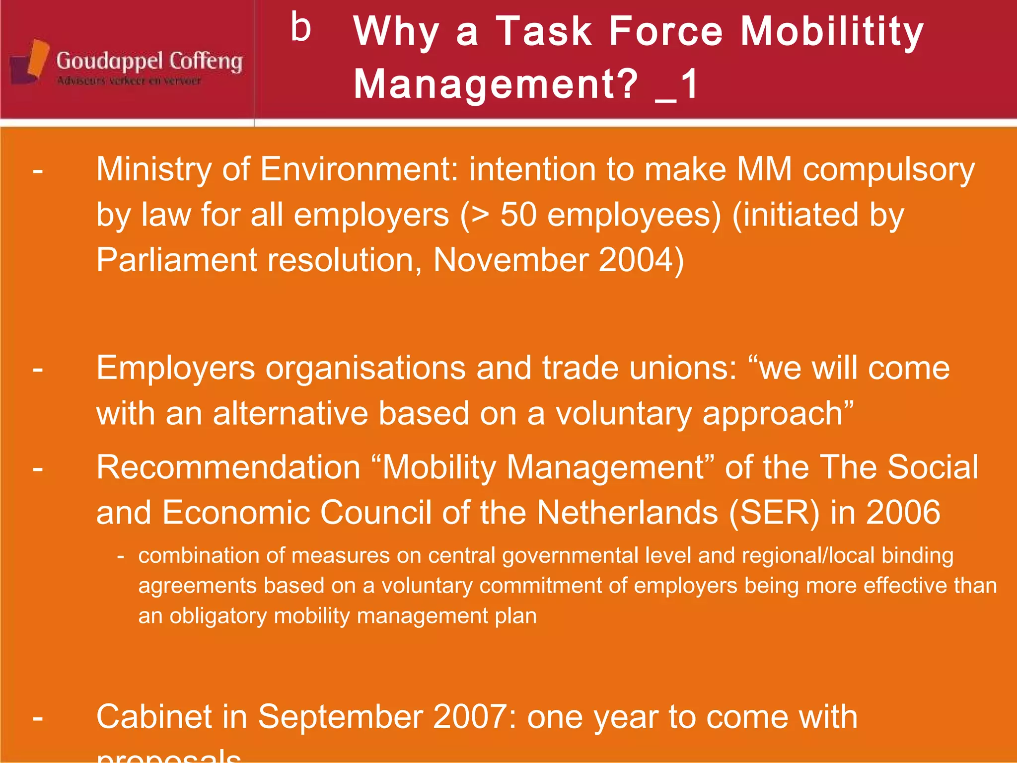 Evaluation Taskforce Mobility Management | PPT