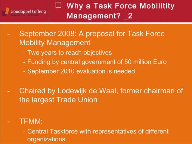 Evaluation Taskforce Mobility Management | PPT