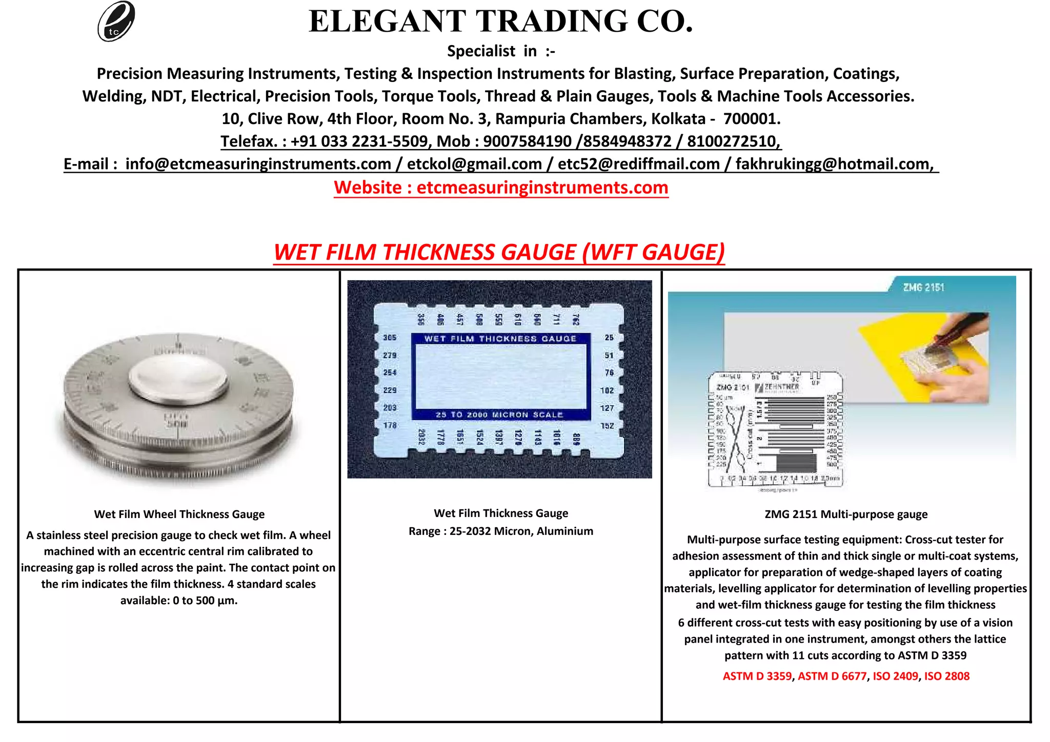 Etc wet film gauge | PDF