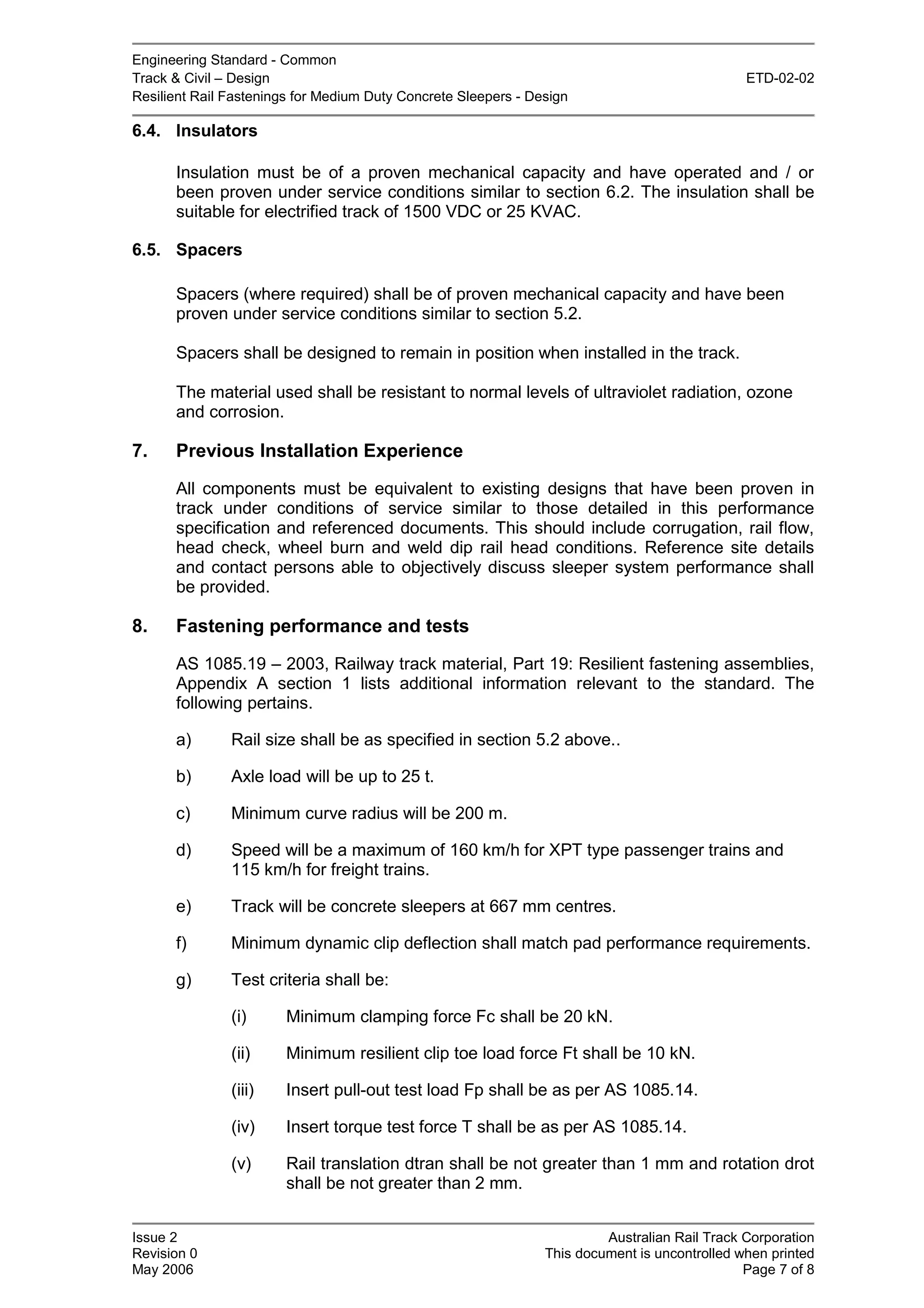 Etd 02-02 - resilient rail fastenings for concrete sleepers | PDF