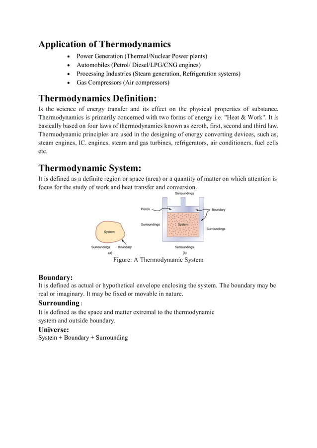 Application of Thermodynamics | PDF