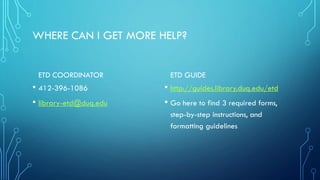 Etd presentation 2015 | PPT