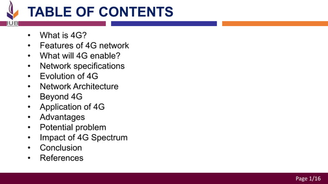 Presentation slide of 4g communication system. | PPTX