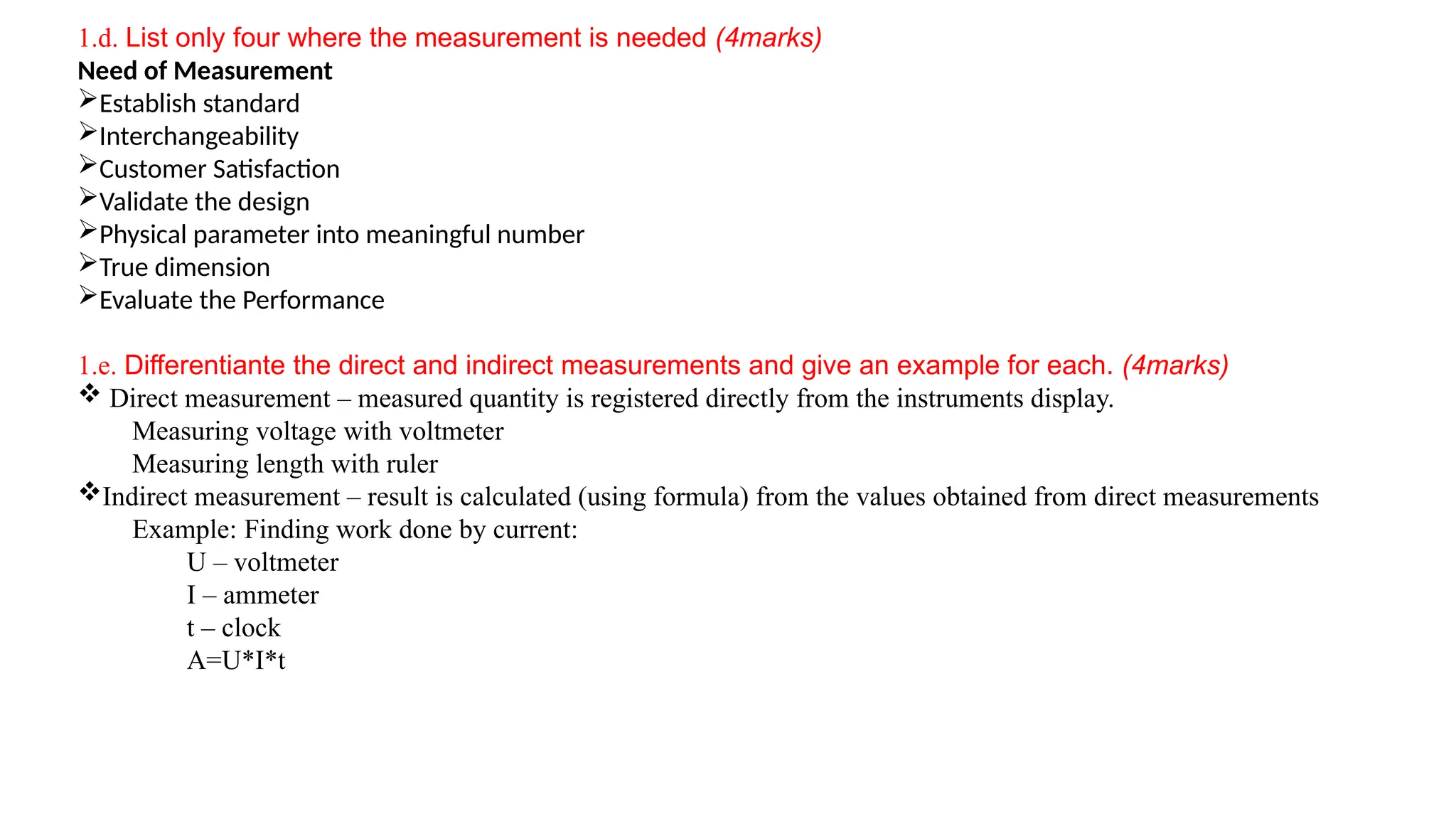 solved students evaluation in measurement and instrumentations | PPT