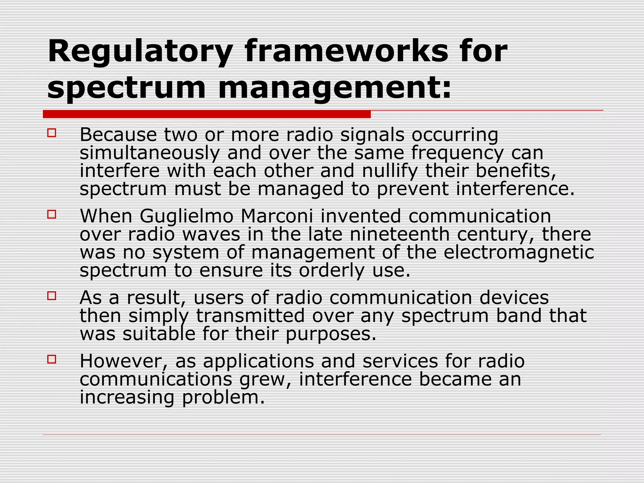 Spectrum Management (ETE 521 L7) | PPT