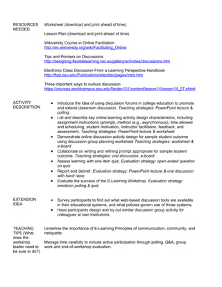 E Teaching Seminar Discussion Grps Lesson Plan | PDF