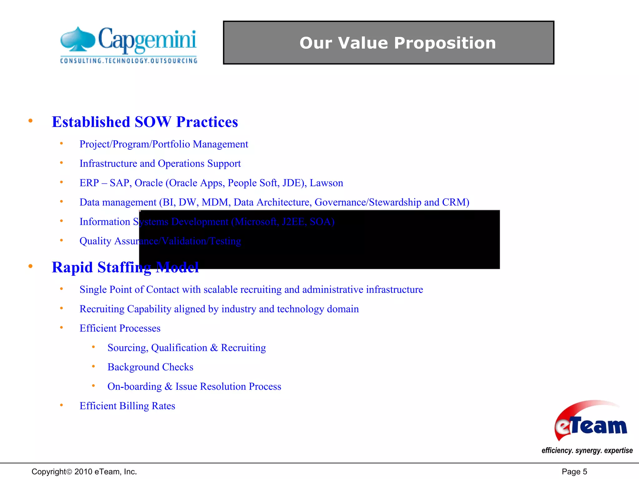 E Team Corporate Presentation Capgemini | PPT