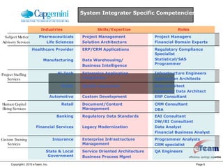 E Team Corporate Presentation Capgemini | PPT