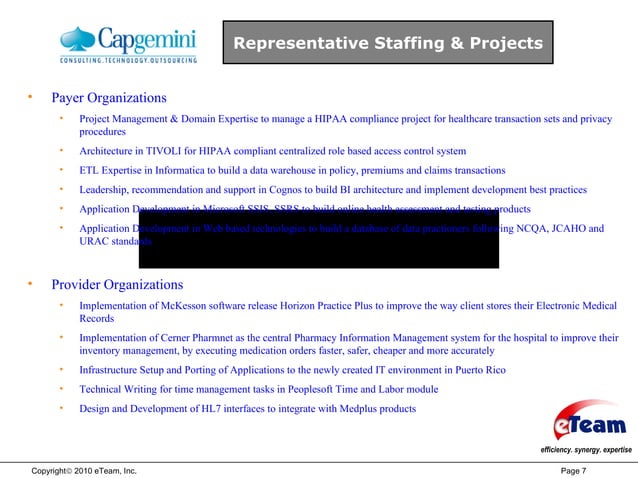 E Team Corporate Presentation Capgemini | PPT