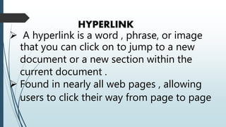 HYPERLINKING IN WORD AND HYPERLINKING IN PRESENTATION | PPTX