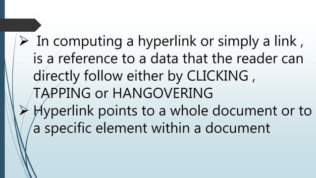 HYPERLINKING IN WORD AND HYPERLINKING IN PRESENTATION | PPTX