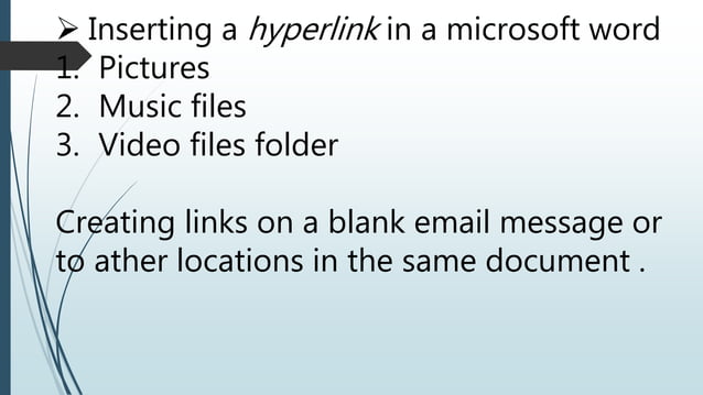 HYPERLINKING IN WORD AND HYPERLINKING IN PRESENTATION | PPTX