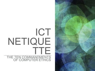 EMPOWERMENT TECHNOLOGY 11 - ICT SAFETY, SECURITY, AND NETIQUETTE | PPTX ...