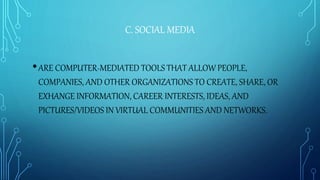 Etech ppt | PPTX | Social Networking | Internet