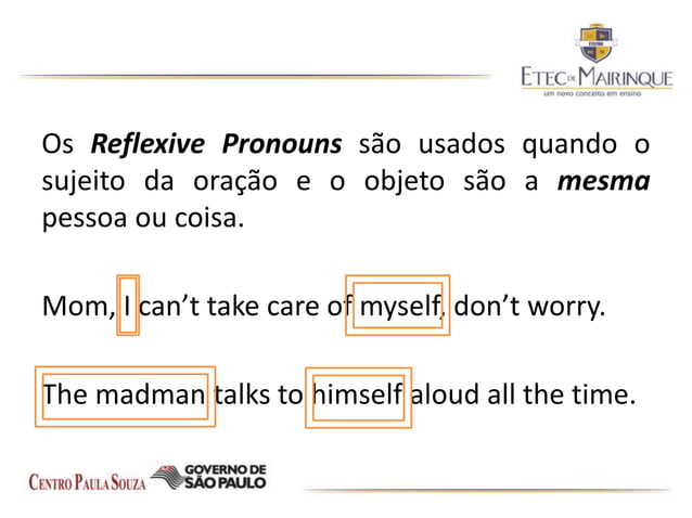 aula 04- personal pronouns, reflexive ponouns | PPT