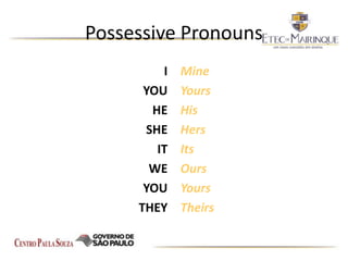 aula 06 - possessive pronouns, double possessive | PPT