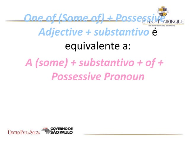 aula 06 - possessive pronouns, double possessive | PPT
