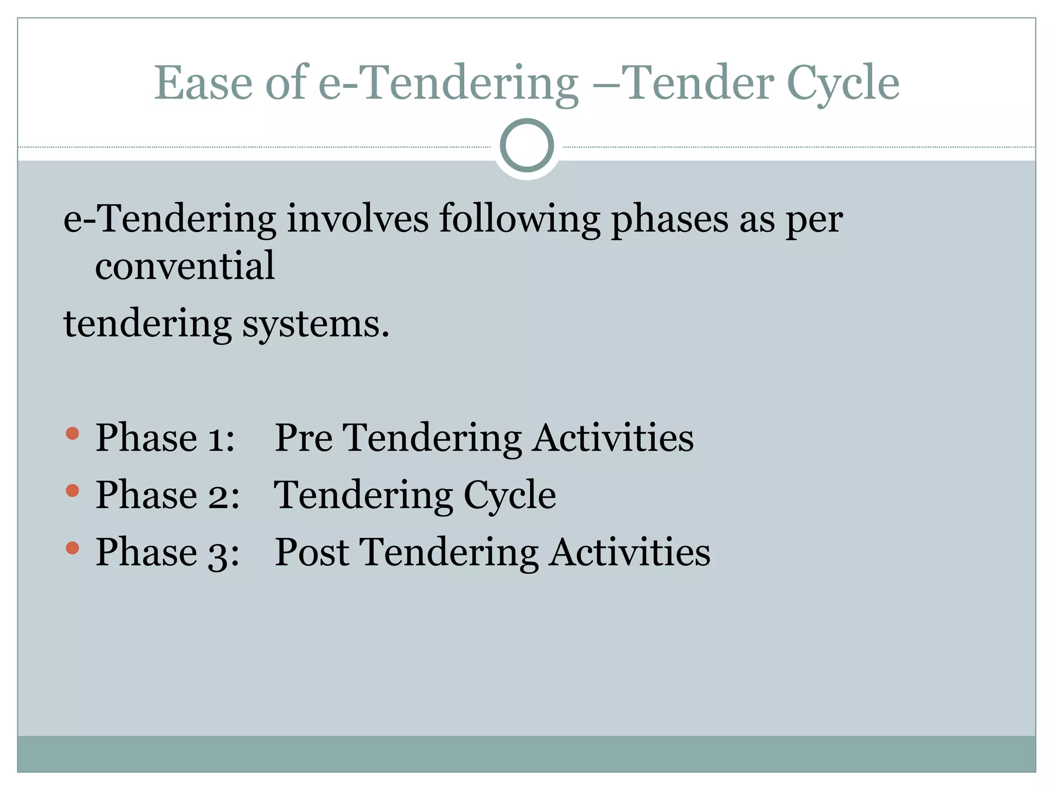 Etendering | PPT | Computing | Technology & Computing