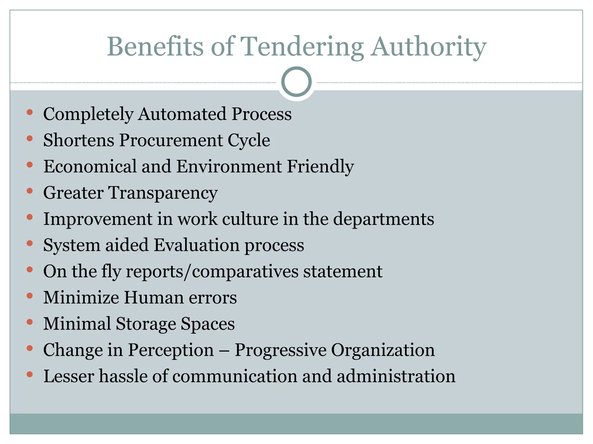 Etendering | PPT