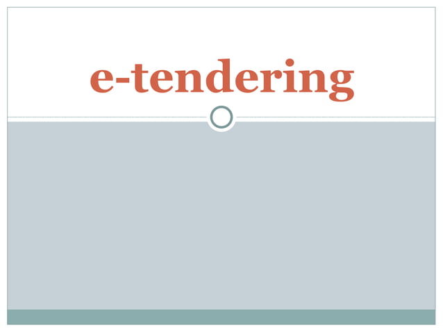 Etendering | PPT