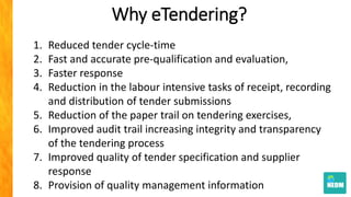 eTendering in 2018: Tenders & Entrepreneurship | PPT