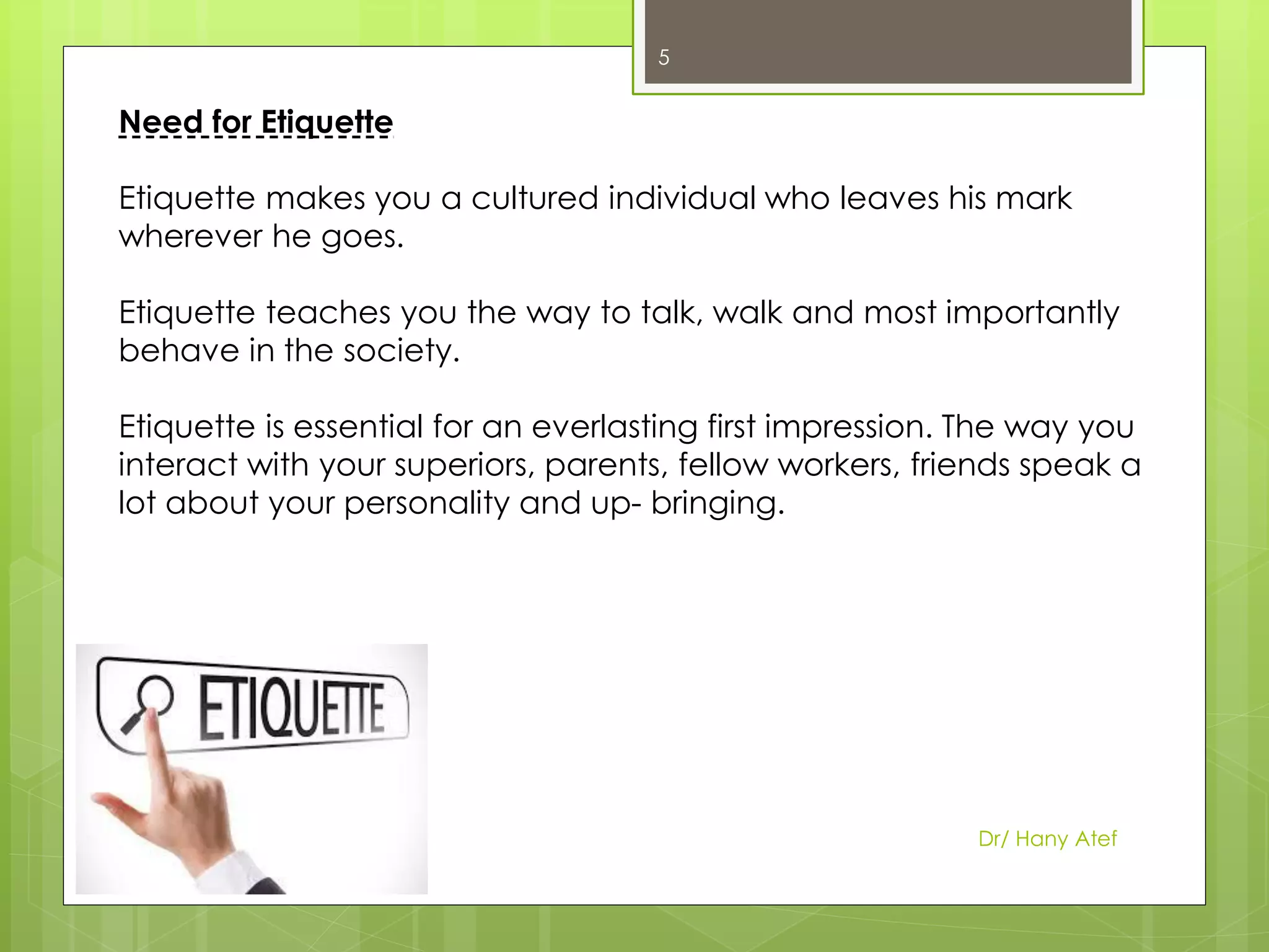 Etiquette and Protocol ch 1 p1 | PDF