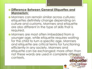 Etiquette and Protocol ch 1 p1 | PDF